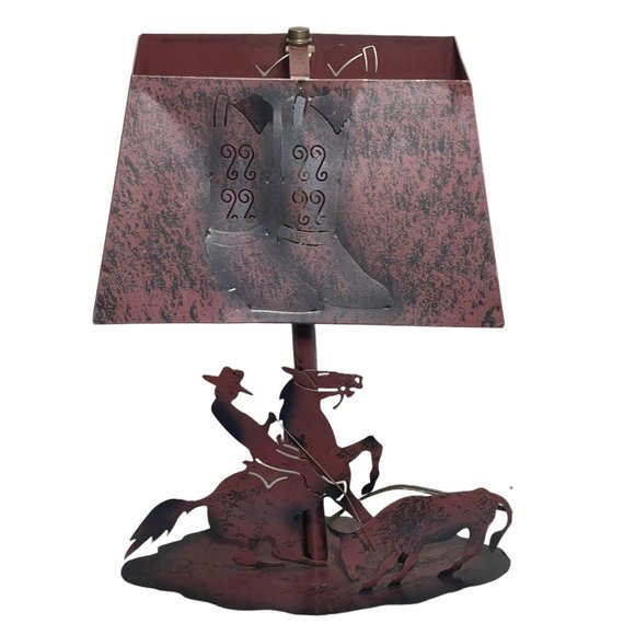 No brand / Not sure | Accents | Western Cowboy Metal Lamp | Poshmark